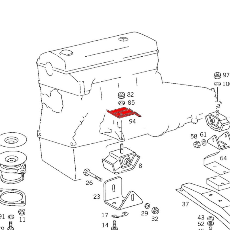 Mercedes G Heat Shield right hand side engine mount A4602400045